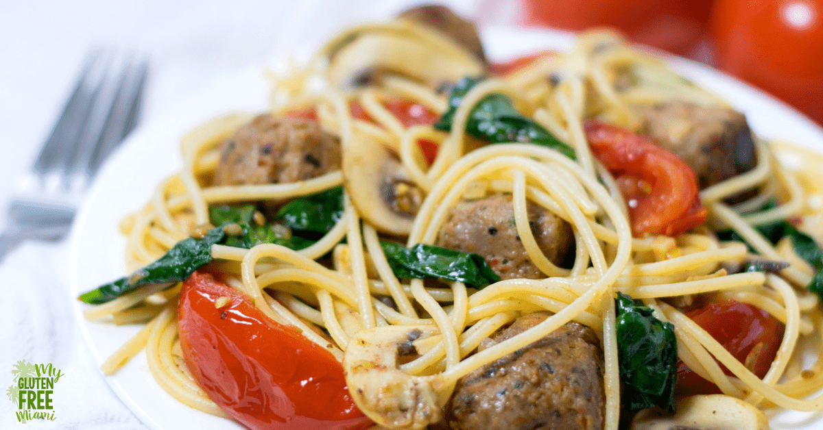 Easy Veggie Packed Gluten Free Pasta - Eat at Our Table