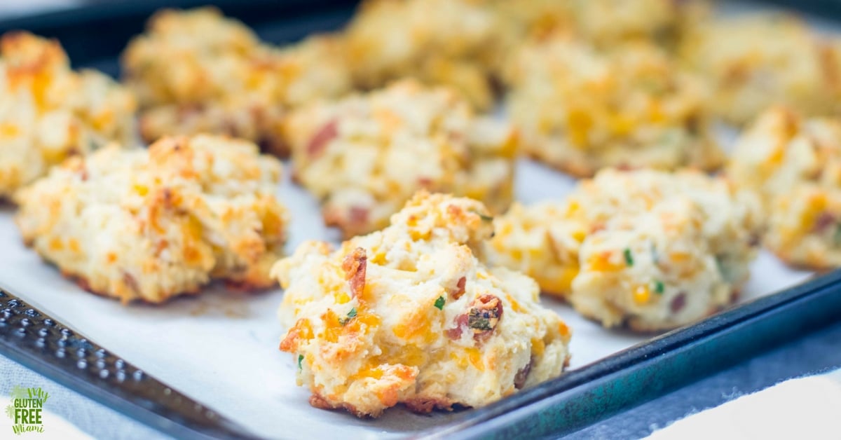 Bacon, Cheddar, & Chive Gluten Free Drop Biscuits - Eat at Our Table
